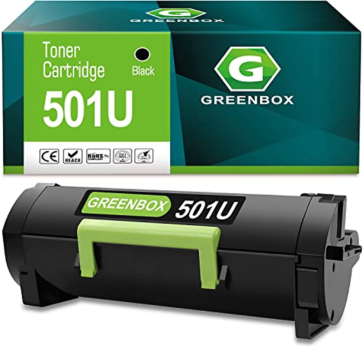 GREENBOX Remanufactured 501U High-Yield Toner Cartridge Replacement for Lexmark 50F1U00 501U for MS610dn MS610 MS510 MS510dn MS610de MS610dtn MS610dte Printer (20,000 Pages, Black, 1-Pack)