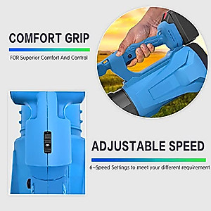 Sierjian Cordless Leaf Blower,21V Electric Leaf Blower with 4.0Ah Battery & Charger,2 Section Tubes,6-Speed Dial,Cordless Sweeper for Lawn Care Snow Debris Yard Dust Work