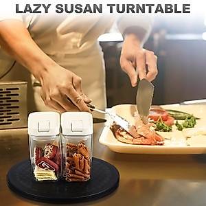 8 Pcs Lazy Susan Turntable Organizer 10 Inch 12 Inch Lazy Susan Turntable Heavy Duty Rotating Swivel Stand with Steel Ball Bearings for Flat Panel Monitors, Potted Plants, TV's, Sculpture, Speakers