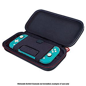 Game Traveler Nintendo Switch Deluxe OLED Case - Also for Switch & Switch Lite, Black Ballistic Nylon, Viewing Stand & Bonus Game Cases, Deluxe Handle, Licensed by Nintendo, #1 Selling Case in USA