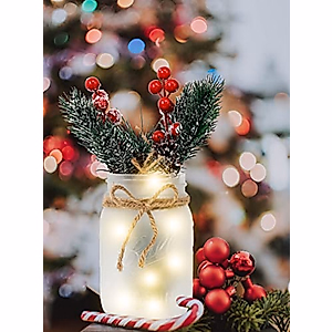 Christmas Centerpiece, Christmas Decor Mason Jars, Centerpiece Table Decorations, Christmas Tree Decor, Home Mantle Decor, Mason Jar Dining Table Centerpiece, Christmas Centerpiece For Dining Table – 3PC