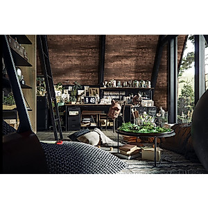 Dimoon Wood Wallpaper Brown Dark Wood Contact Paper Brown Wood Plank Wood Peel and Stick Wallpaper Removable Rustic Wood Grain Self Adhesive Vintage Distressed Texture Desk Vinyl Roll17.7 x78.7''