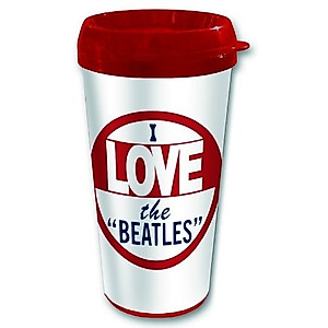 The Beatles I Love the Beatles Official Plastic Travel Mug