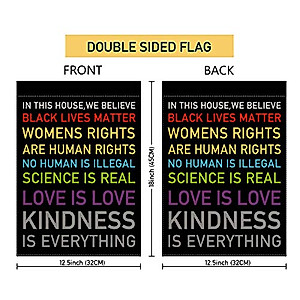 pingpi in This House, We Believe Small Garden Flag Vertical Double Sided 12.5 x 18 Inch Burlap Yard Outdoor Decor