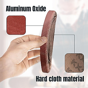 POWERTEC 1/2 x 18 Inch Sanding Belts, 20PK, 40 Grit Aluminum Oxide Belt Sander Sanding Belt for Air File Belt Sander, Woodworking, Metal Polishing (401804)