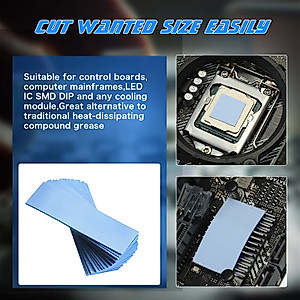 Outus 30 Pieces 2.6 x 0.8 Inch Silicone Thermal Pad Reusable Thermal Conductive Silicone Pad Each Thick for Gpu Heatsink CPU Chip Heat Conduction or LED Heat Conduction (Light Blue)