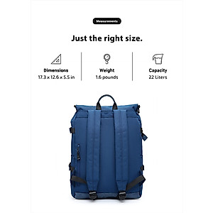 SansPeur EWART Backpack, Casual Back Pack with Laptop Sleeve, designed for Work, Travel, School & College, Navy Blue