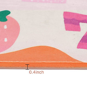 LTKOUGFAM ABC Kids Play Rug, Large Soft Educational Learning Space Mat, Non-Slip Cute Baby Floor Toddler Numbers Mat Area Rug for Kids Living Room Playroom Classroom Decor (Orange, 59" x 78" L)