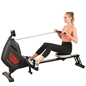 Rowing Machine Folding Magnetic Air Rowing Machines, Indoor Rower Machine for Home Use, 8 Levels Quiet Magnetic & Air Dual Resistance Foldable Rower for Exercise Gyms Training, 250 LBS Max Weight