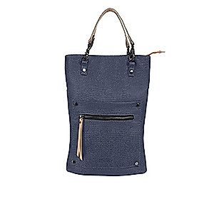 Sherpani Rebel, Cotton Canvas Crossbody Bag, Fashion Handbag, Vintage Tote Purse, Tote Bag, Stylish Purses, Daily Shoulder Bag, Fold-over Crossbody Purse for Women (Indigo)