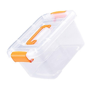 ZIZEV Plastic Storage Container Bin, Transparent Storage Box Stackable Large Capacity for Toys (Small 25cm / 9.8in)