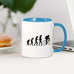 CafePress Evolution Cyclist Mug Ceramic Coffee Mug, Tea Cup 11 oz