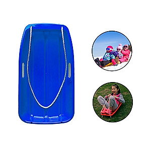 Gentlecarin Snow Sled, Toboggan Snow Sled Outdoor Plastic Snow Sled 2 Handles for Unisex Kids Adult Toboggan Sled Downhill