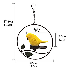BWWNBY Hanging Solar Lights Outdoor Garden Bird LED Lights Solar Garden Lights Garden Lighting Decoration, Iron Art Chandelier Simulation Animal Lamp(Bird)