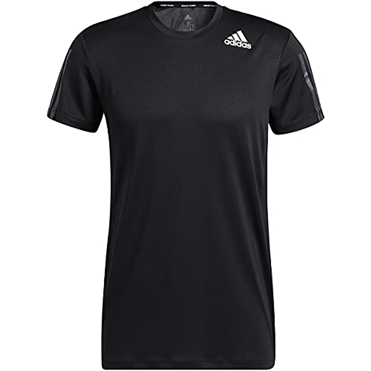 adidas Mens Heat.RDY 3-Stripes Tee Black Large