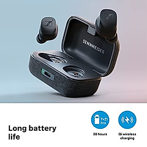 Sennheiser MOMENTUM True Wireless 3 Earbuds -Bluetooth In-Ear Headphones for Music and Calls with ANC, Multipoint connectivity, IPX4, Qi charging, 28-hour Battery Life Compact Design - Graphite