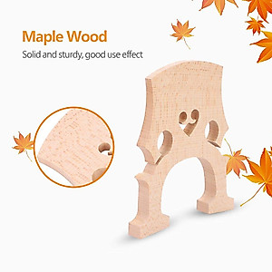 Cello Bridge,4/4 3/4 Cello Maple Bridge Maple Wood Self Adjusting Fitted Bridge Musical Instrument Replacement Accessory (Pack of 2)(Wood Color 4/4) Cello Bridge cello bridge cello bridge 4 4