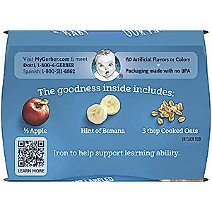 Gerber Baby Food, 2nd Foods, Apple Banana with Oatmeal, 8 OZ (Pack of 1)