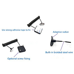 LORADAR 7ft Retractable Cable Lock with Double Sided Adhesive for Gaming Controller, Tablets, Mobile Phones Other Hardware Showroom and Controller, TV, DVD Remote Control Tether… (Black 10PACK)