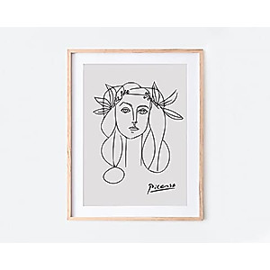 Wall Art Print Picasso Portrait of Francoise Gilot Art Print | Pablo Picasso Woman Sketch, Picasso Lithograph Line Drawing, Vintage Exhibition Poster #PP23 11x17 Inches