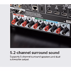 Denon AVR-S670H 5.2 Ch Home Theater Receiver (2023 Model) - 8K UHD HDMI Receiver (75W X 5), Streaming via Built-in HEOS, Bluetooth & Wi-Fi, Dolby TrueHD, Dolby Pro Logic II & DTS HD Surround Sound