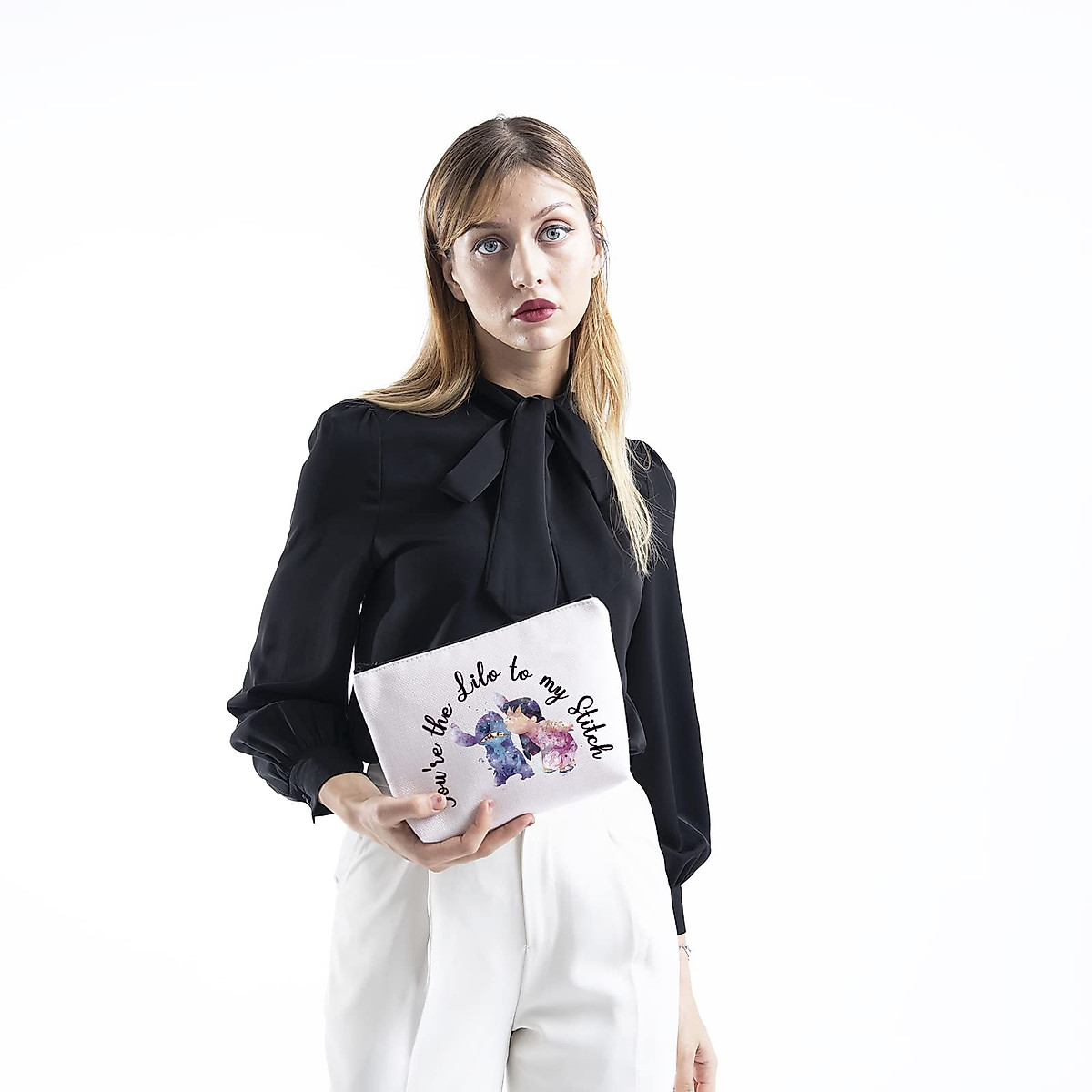 TSOTMO Hawaiian Trip Inspired Gift Funny Cartoon Makeup Bag Cartoon Love Gift For friend (to my Stitch)