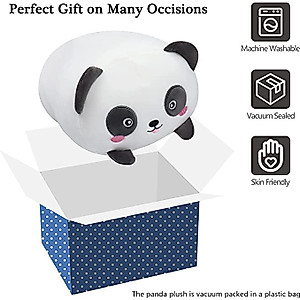 TemBe 23.6 inch Cute Large Panda Plush Stuffed Animal Pillow, Very Soft Squish Mellow Hugging Toy Gifts for Bedding, Kids Sleeping Cute Pillow (Panda)