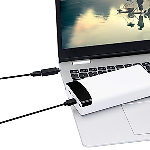 CERRXIAN 100W PD USB Type C Female Input to DC 3.5mm x 1.35mm Power Charging Adapter(100w-35135a) (Black)