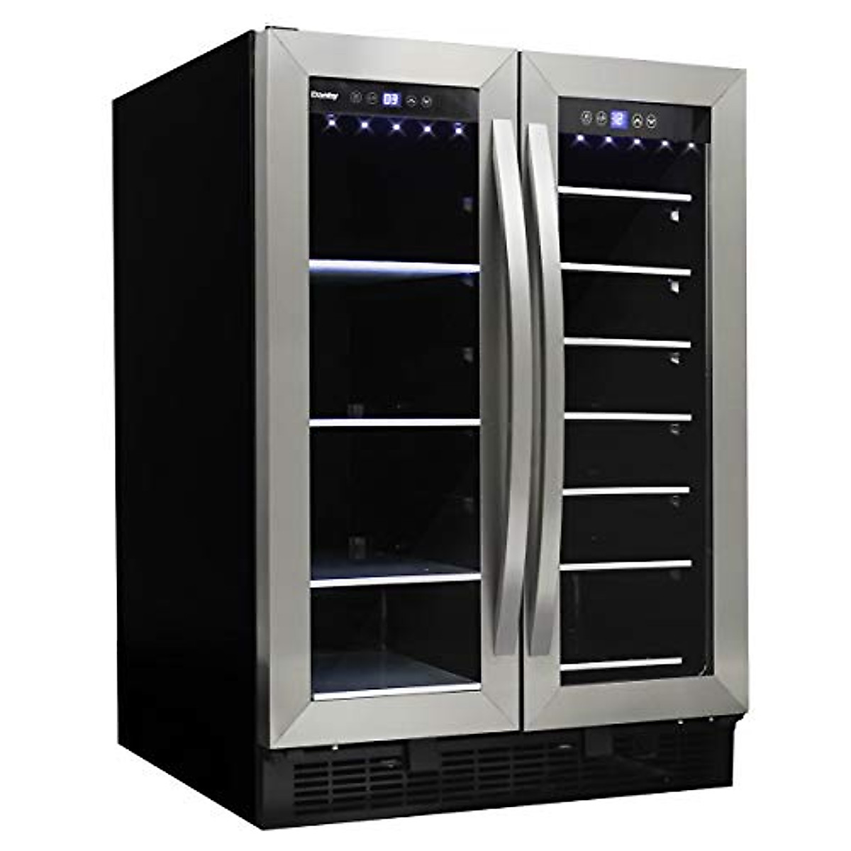 Danby DBC052A1BSS Built In Beverage Center, French Door Under Counter Beverage Cooler For Chilling Wine, Beer, Pop - In Stainless Steel - For Kitchen, Home Bar