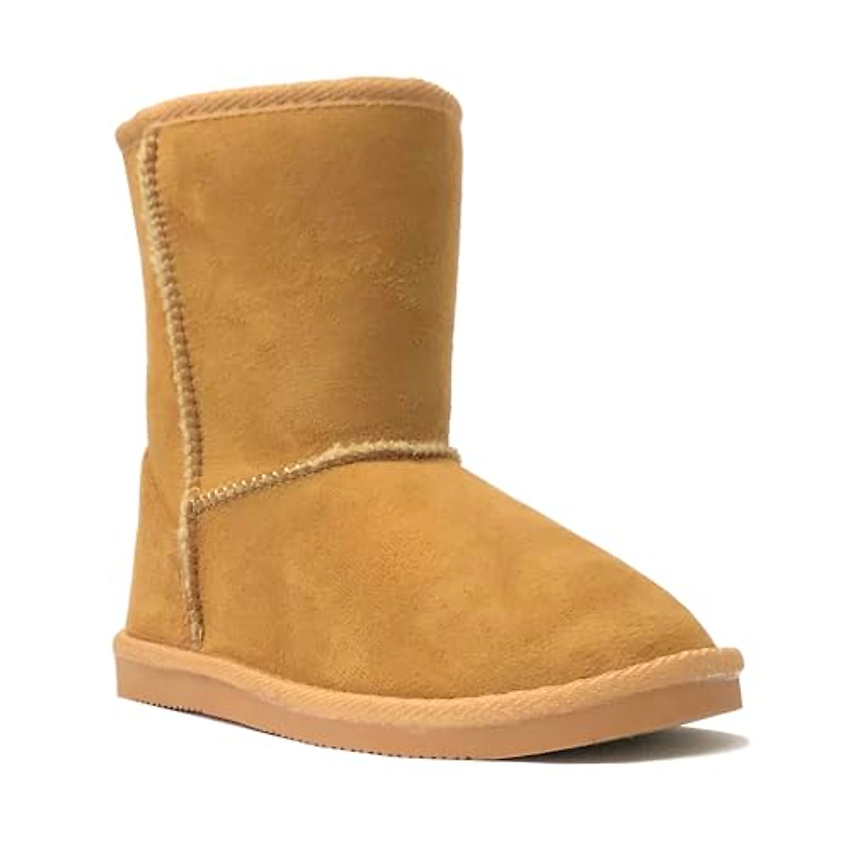REDVOLUTION New Kids Classic Snow Boots Faux Fur Midcalf Outdoor Boots (Big Kid) (4030 camel, numeric_2)