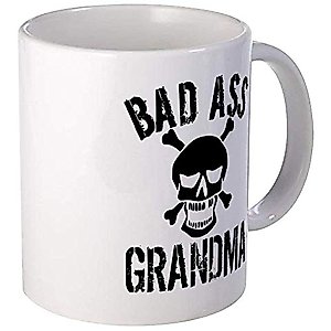 Bad Ass Grandma Mug - Ceramic 11oz Coffee/Tea Cup Gift Stocking Stuffer
