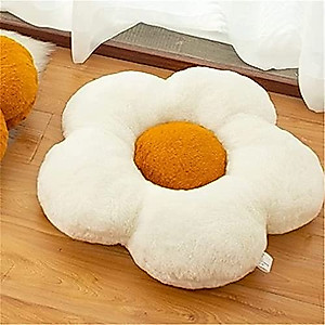 LANFIRE Flower Cushion Flower Throw Pillows Standard Pillows Patio Furniture Cushions Home Chair Pads (40 CM, White Brown)