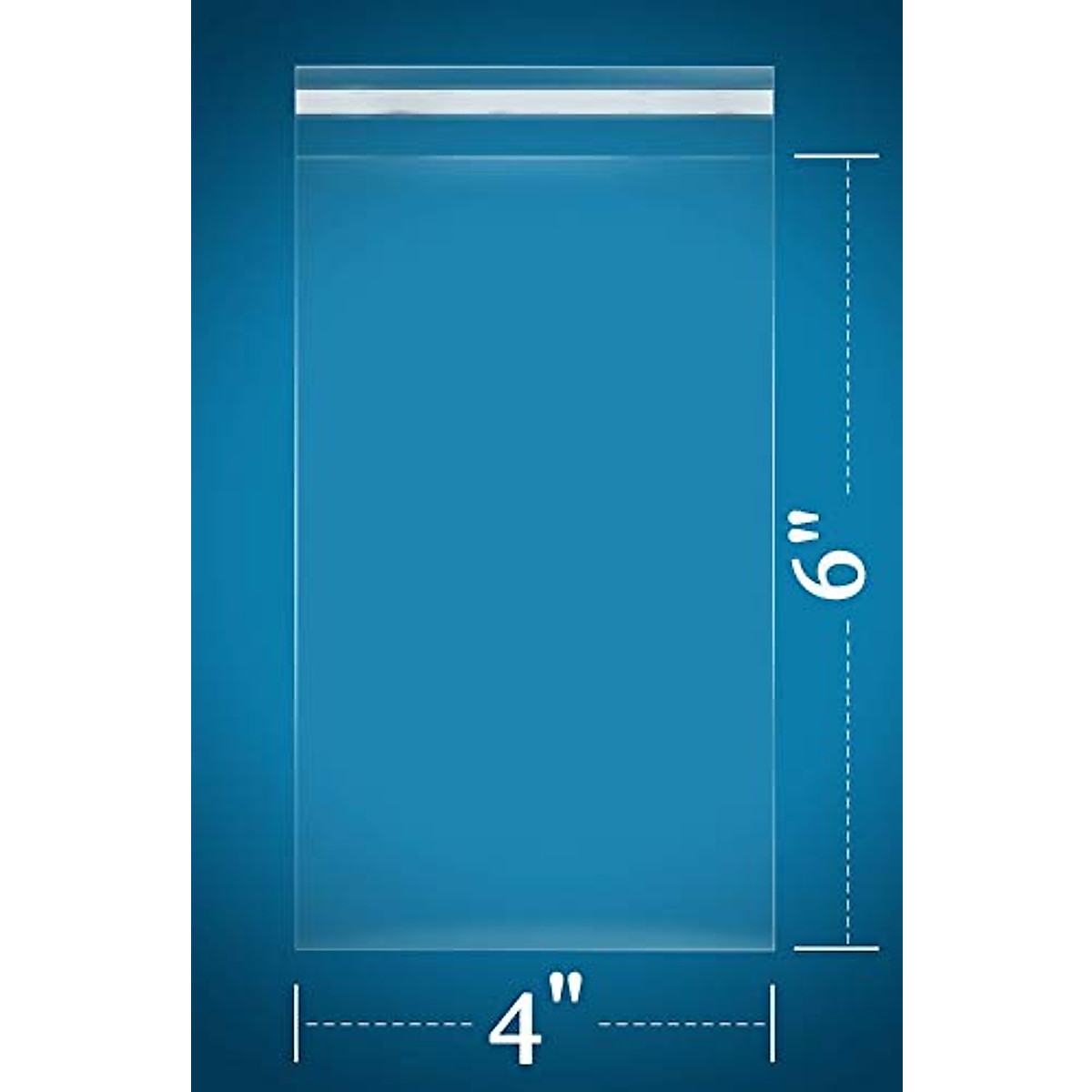 1000 Count - 4" x 6" Self Seal Clear Cello Cellophane Resealable Plastic Poly Bags for Photo, Jewelry, Bakery, Treats, Party Favors