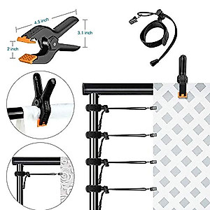 MsMk Photo Video Studio Backdrop Stand with 8 Spring & 4 Clips, 6.5ft x 10ft Adjustable Muslin Background Support System Kit with Sand Bag, Carry Bag for Photography Studio