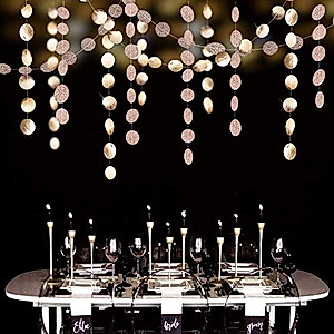 Glitter Circle Dot Garland Kit for Party Decorations Hanging Circle Banner Streamer Backdrop Decor for Wedding Birthday Bday Engagement Bridal Shower Bachelorette Ramadan EID Graduation Party Supplies