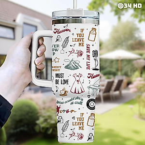 34HD Gifts for Women, Stainless Steel Tumbler with Lid, Coffee Travel Mug, Double-Wall Vacuum Insulated Tumbler, Leak Proof Drinking Cup, Male Singer Tumbler