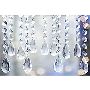 Ulove Prs Acrylic Teardrop Crystal, Chandelier Pendants Parts Beads, Garland Hanging Bead, Crystal Beaded for Wedding Party Centerpiece Tree Decoration (12 pcs)