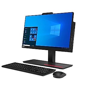 Lenovo 2023 ThinkCentre M70a AIO, 21.5 Inch FHD Touchscreen, Intel Core i5-10400, 16GB RAM, 256GB SSD, DVD-RW, IR Camera, Win 11 Pro, Black, 3 Year onsite