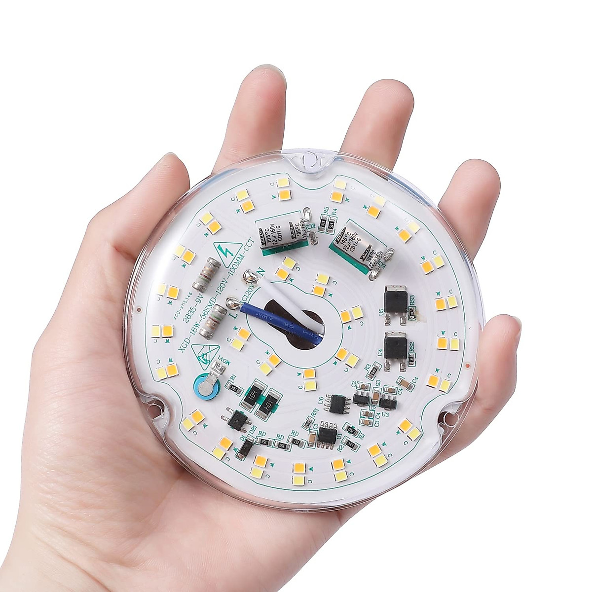 Ledytech 3.93'' LED Retrofit Light Kit for Ceiling Flush Light Ceiling Fan Light Replacement Panel PCB 18W Color Temperature Adjustable 3000K 4500K 6000K 2200LM 120V CRI90 Dimmable