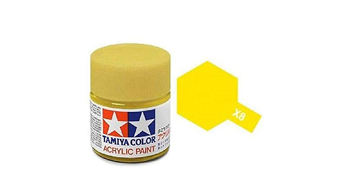 Tamiya X-8 Lemon Yellow Mini Acrylic Paint for Models & Crafts