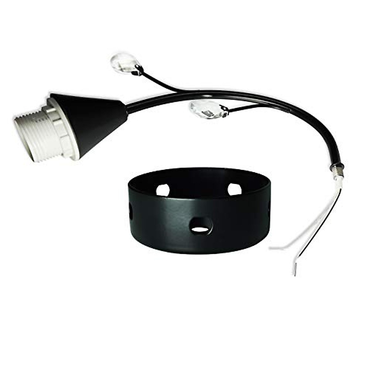 Semi Flush Mount Ceiling Light Fixture - FINXIN FXCL22 Modern Black Painting Pendant Light for Bedroom,Hallway,Kitchen and Dining Room (Black)