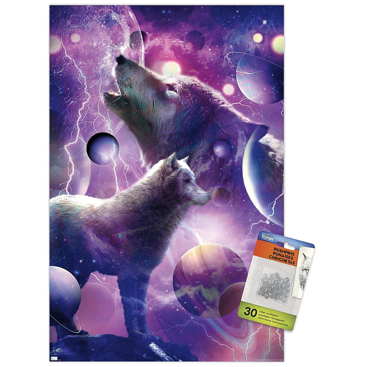 James Booker - Space Wolves Howling Wall Poster with Push Pins