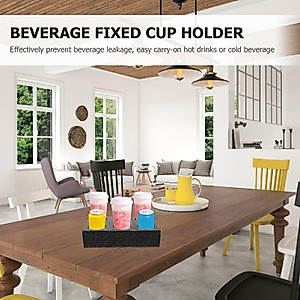 Cabilock 2pcs Drink Cup Bracket Disposable Takeout Cup Carrier Door Dash Cup Holder Bag Drink Takeout Holder Packing Cup Trays Convenient Pearl Cotton Cold Drink Travel Outdoor
