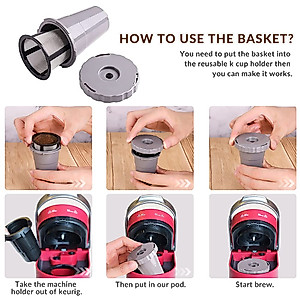 WOTOW Reusable Coffee Filter Set for K Cups Replacement Filter for Keurig My style Filter Housing Fits B30 B40 B50 B60 B70 Series
