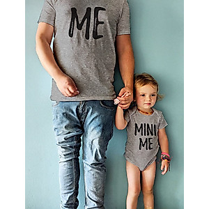 Tstars Me & Mini Me Fathers day Dad and Baby Matching Outfits Gifts for New Dads Daddy and Son Daughter Shirts Set Dad Gray X-Large/Son Gray 12M (6-12M)