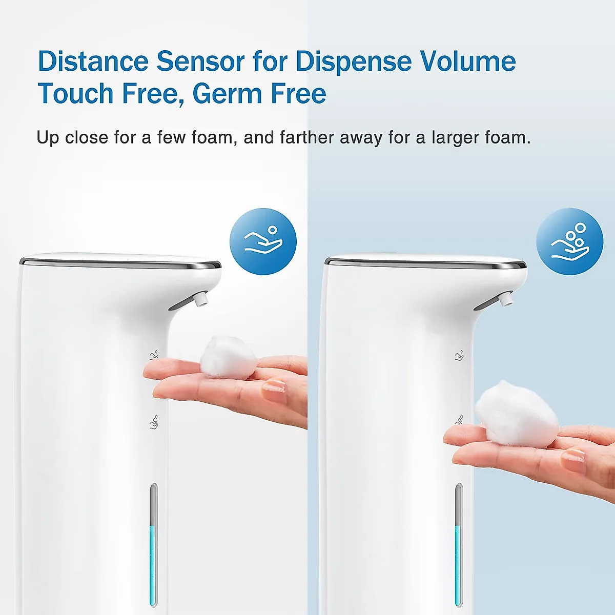 BEAUTURAL Automatic Foaming Soap Dispenser, Touchless Hand Soap Dispenser Rechargeable, Dish Soap Dispenser for Bathroom Countertop, Kitchen and Commercial 10oz/300ml