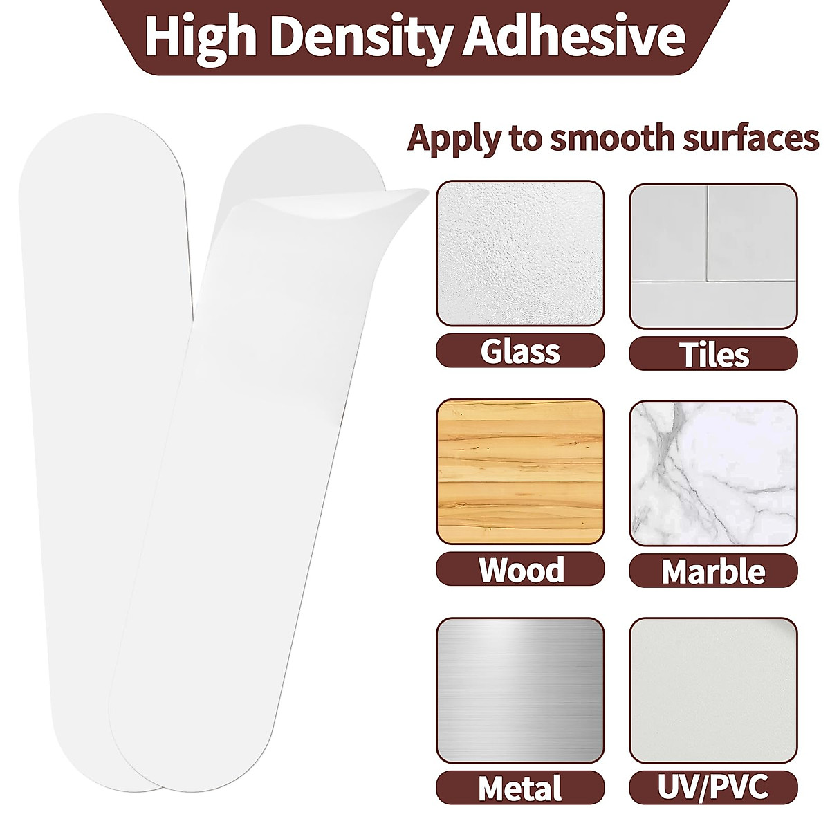 UXIETIN Paper Towel Holder Adhesive,Strong Viscous Wall Mout Paper Towel Holder Under Cabinet Adhesive Strip Replacement,4PCS