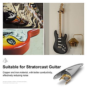 MAXCHEER Guitar Input Jack Socket Plate Output Loaded Boat Style 1/4 Inch with Screws for Fender Stratocaster Strat St Mono Electric Guitar for Electric Guitar Replacement Parts (Chrome)