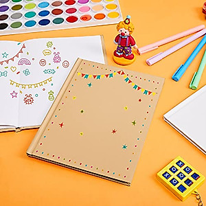 10 Pcs Hardcover Blank Book for Kids to Write Stories Hardcover Book Sketchbooks Blank Journal Books for Student Classroom DIY Drawing and Writing, 20 Sheets (Brown, 6 x 8 Inch)