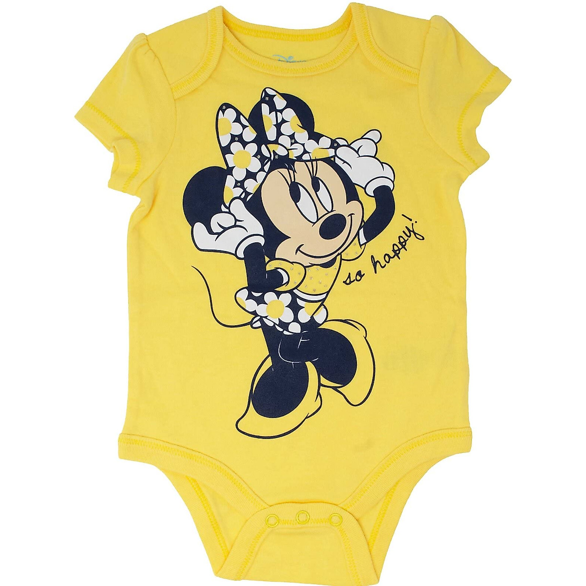 Disney Minnie Mouse Mickey Mouse Donald Duck Newborn Baby Girls 5 Pack Bodysuits Yellow 0-3 Months